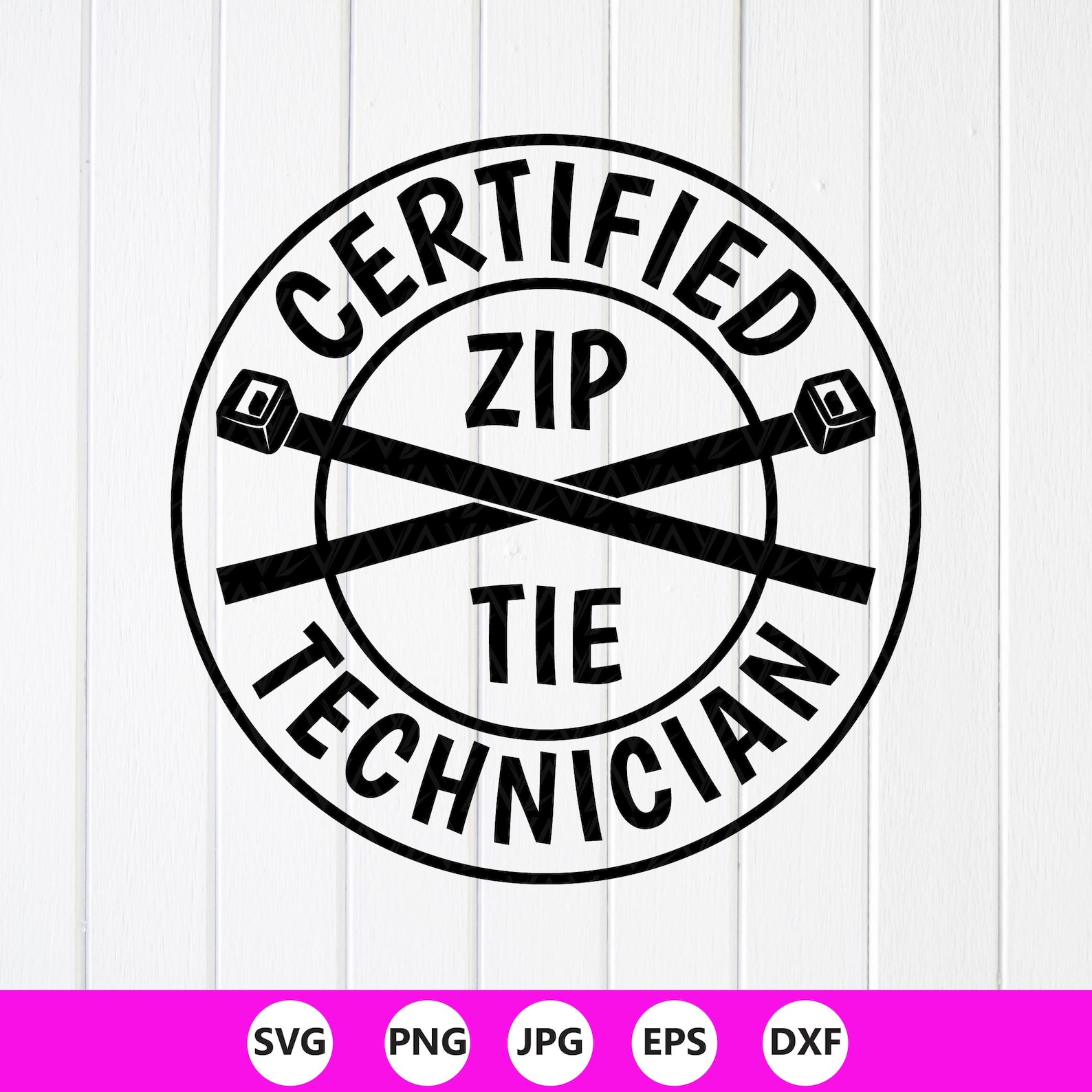 Certified Zip Tie Technician SVG: Funny Car Decal ,funny Quote ,cricut ...