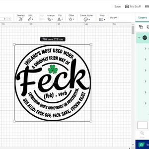 Feck Definition Svg,st. Patrick's Day SVG, Funny Irish Saying, Feck ...