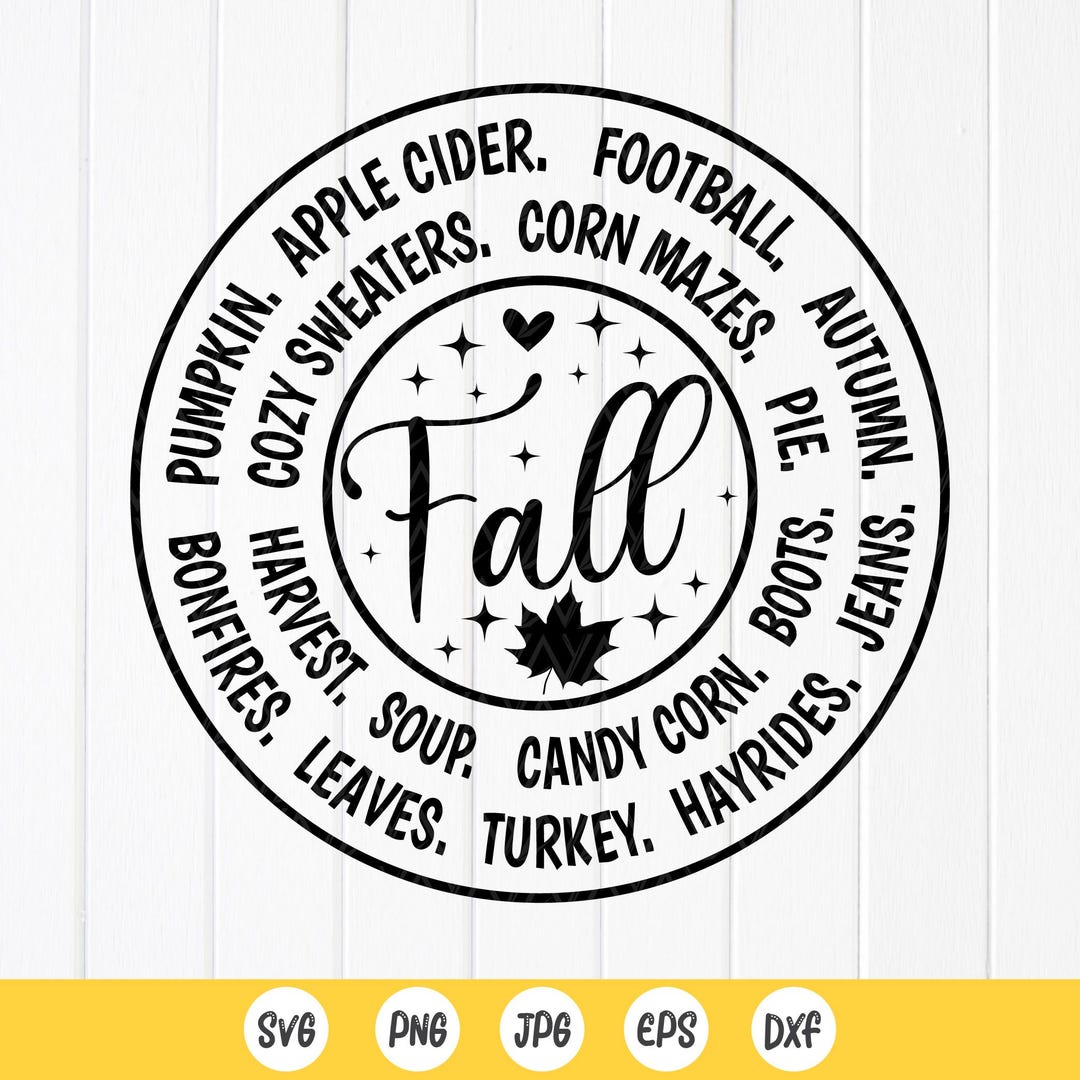 Fall Words SVG: Cozy Season, Autumn & Thanksgiving Designs (digital ...