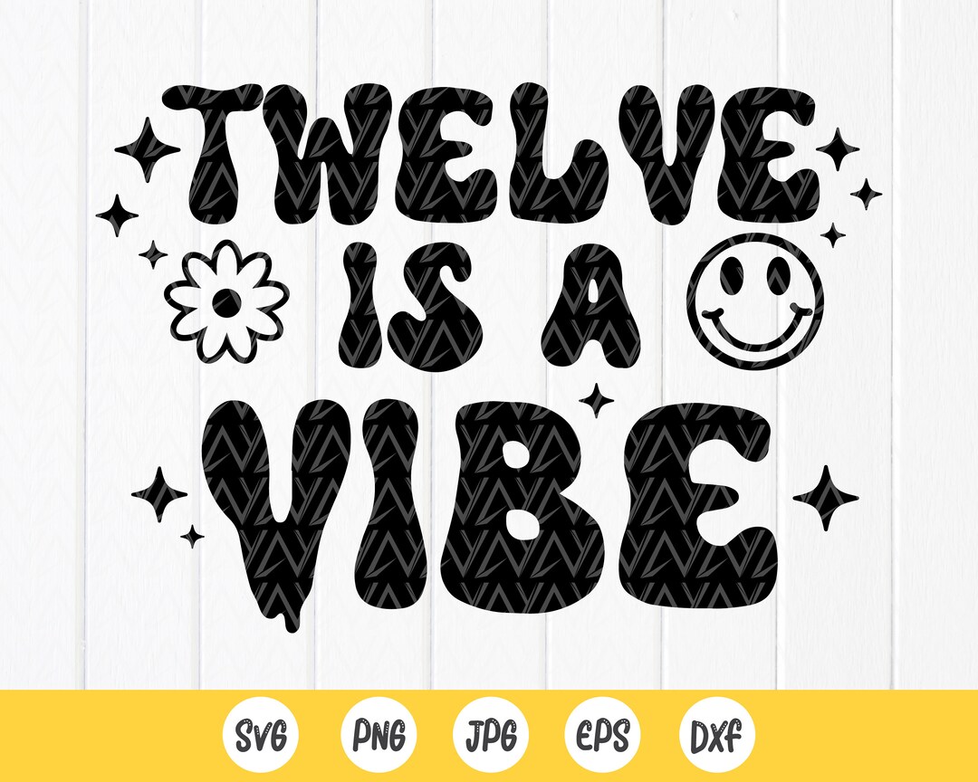 Twelve is A Vibe SVG, 12th Birthday SVG, 12th Birthday Shirt, Birthday ...