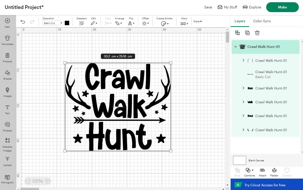 Crawl Walk Hunt SVG: Baby Hunting Onesie Design,cut Files for Cricut ...