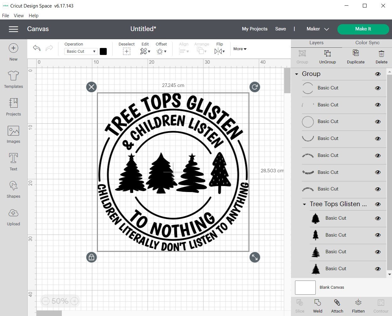 Funny Christmas SVG, Tree Tops Glisten, Children Listen,kids and Mom ...