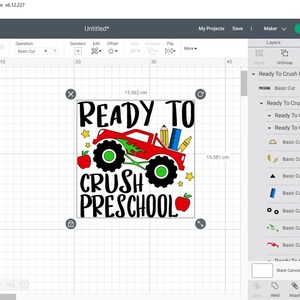 Ready to Crush Preschool Svg,back to School Boys Svg,kids Monster Truck ...