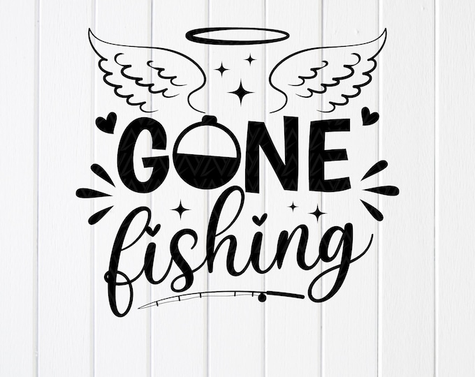 Fishing in Heaven Svg, Fishing Memorial Png, Fisherman Wings Svg ...
