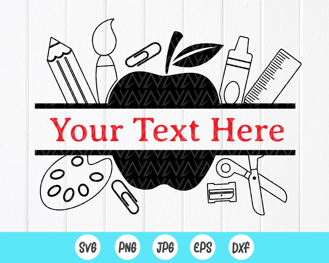 Teacher Split Monogram SVG, Teacher Svg,school Supplies Clipart Svg ...