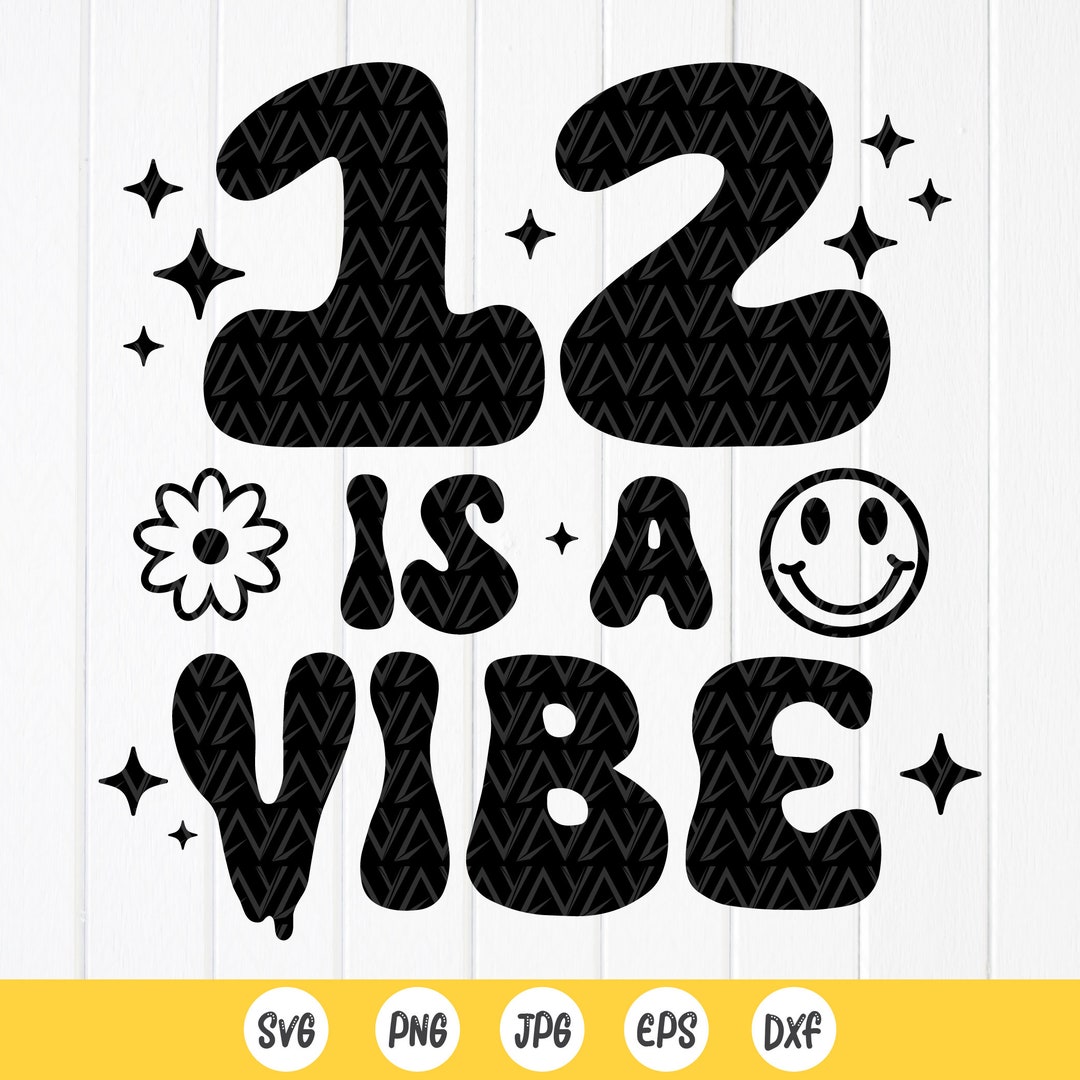 Twelve is A Vibe SVG, 12th Birthday SVG, 12th Birthday Shirt, Birthday ...