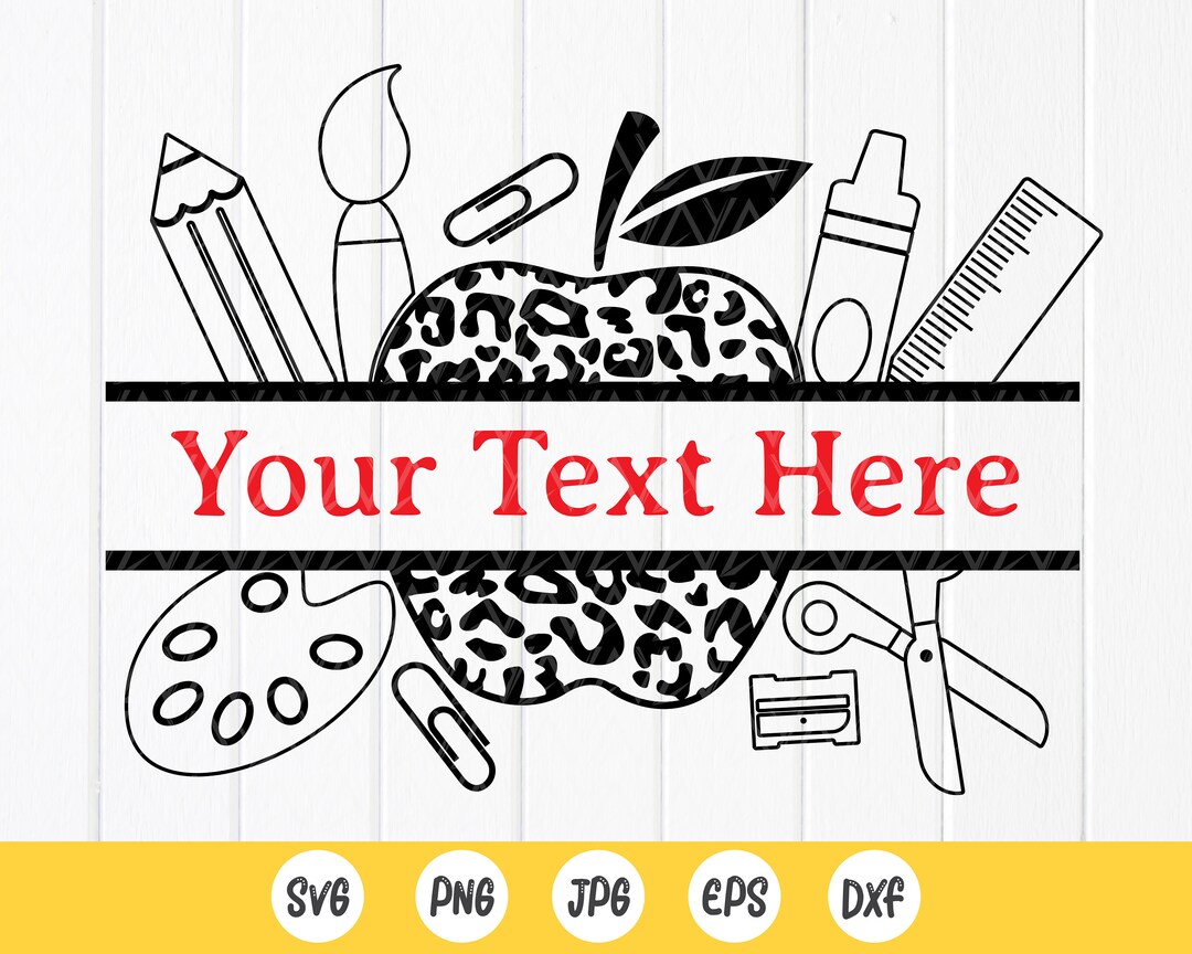 Teacher Split Monogram Svg,teacher Svg,school Supplies Clipart Svg ...