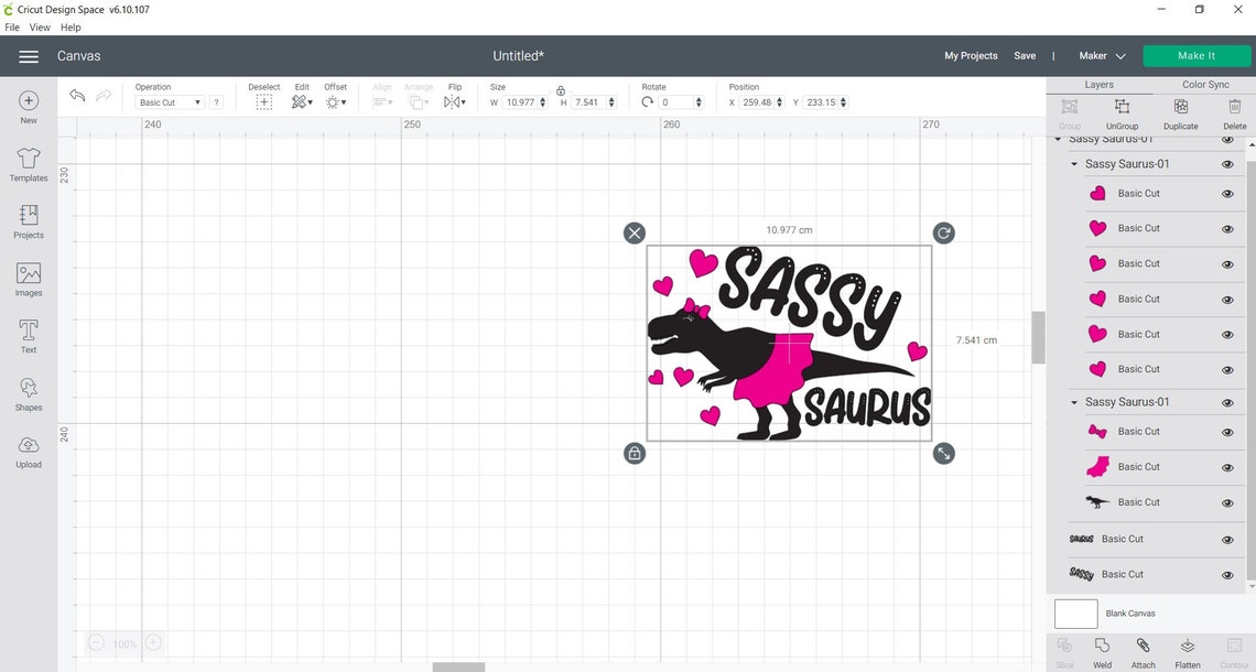 Sassy-saurus SVG Kids Dinosaur Svg Cute Girl Dinosaur Quote | Etsy