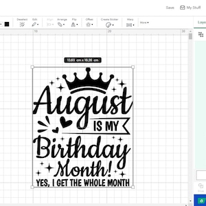 August is My Birthday Month Svg,august Birthday Svg,birthday Party Gift ...