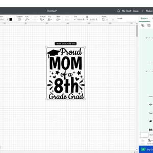 Proud Mom of a 8th Grade Grad Svg, 8th Grade Graduation Svg, Mom ...