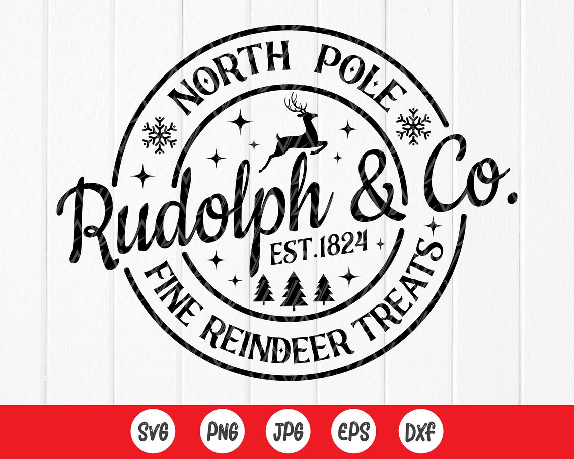 Rudolph and Co Svg North Pole Svg Vintage Christmas Sign Svg - Etsy