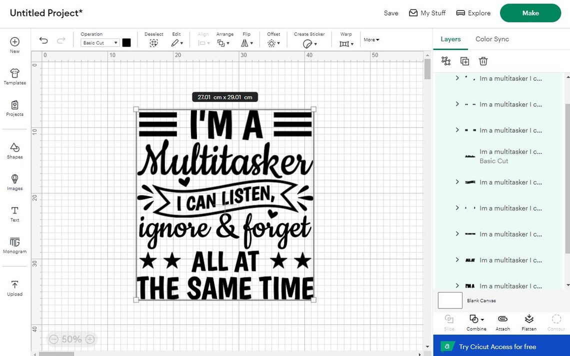 Multitasker Sarcastic Quote SVG: Funny Snarky Design,cut Files for ...