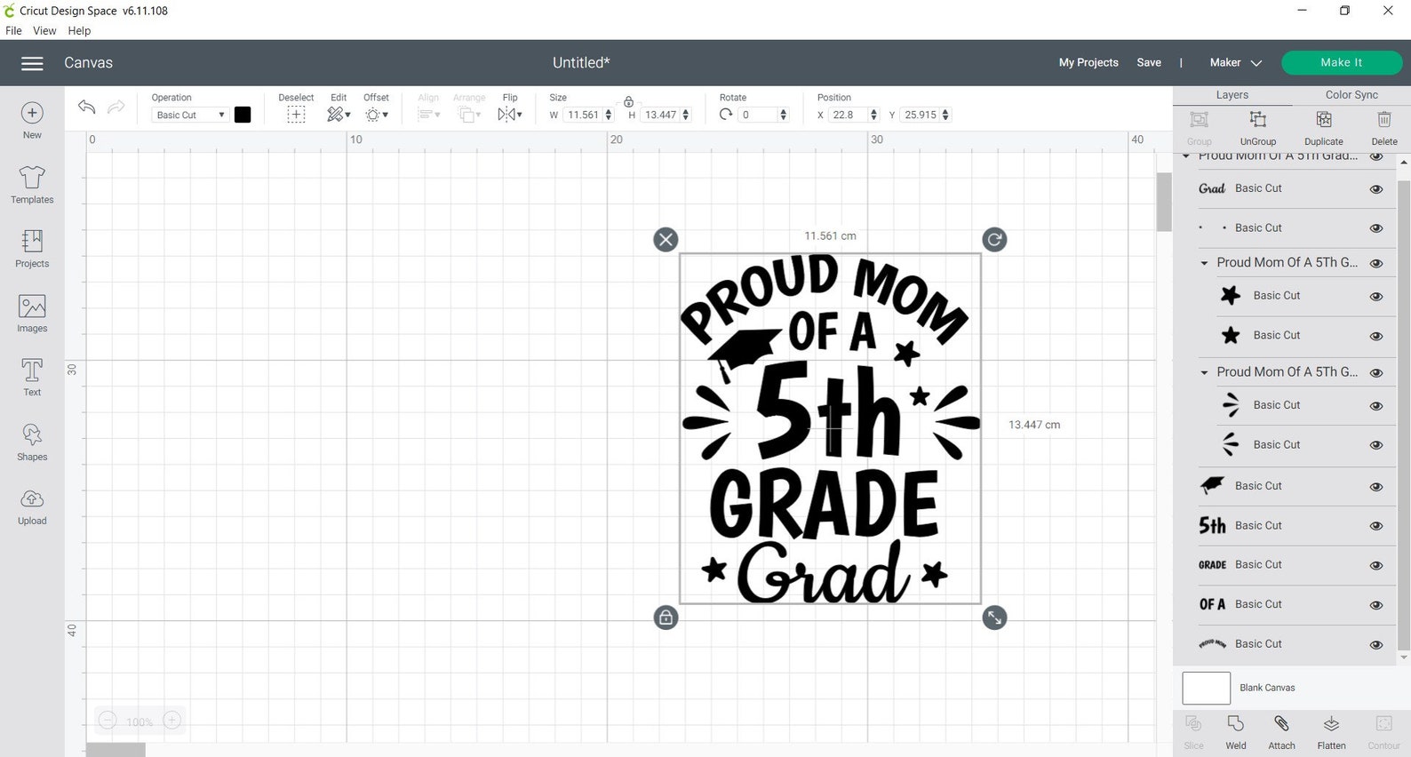 Proud Mom of a 5th Grade Grad Svg, Fifth Grade Graduation Svg,mom ...
