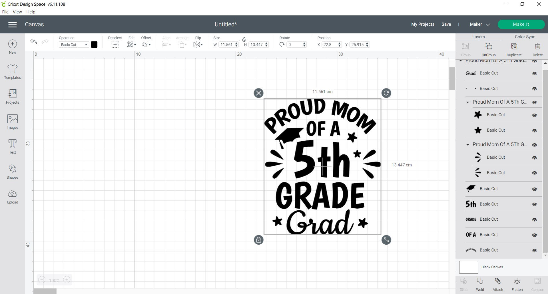 Proud Mom of a 5th Grade Grad Svg Fifth Grade Graduation - Etsy
