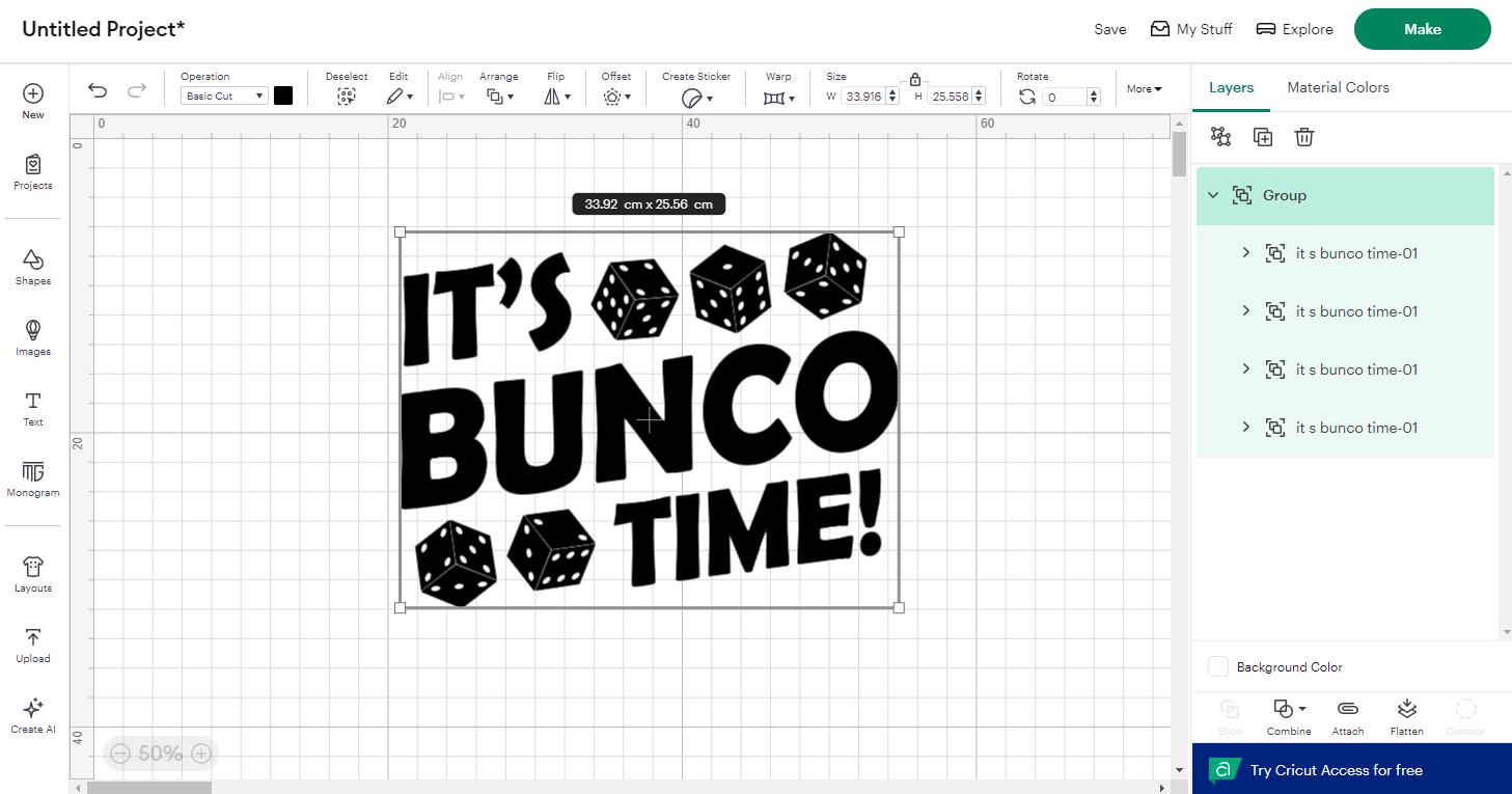 It's Bunco Time SVG PNG: Bunco Game Design, Cricut Files (digital ...