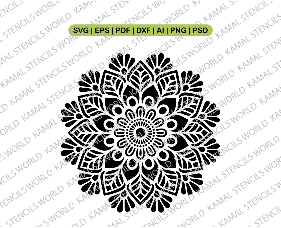 Mandala Stencil SVG Round Pattern Stencil EPS DXF Stencil - Etsy