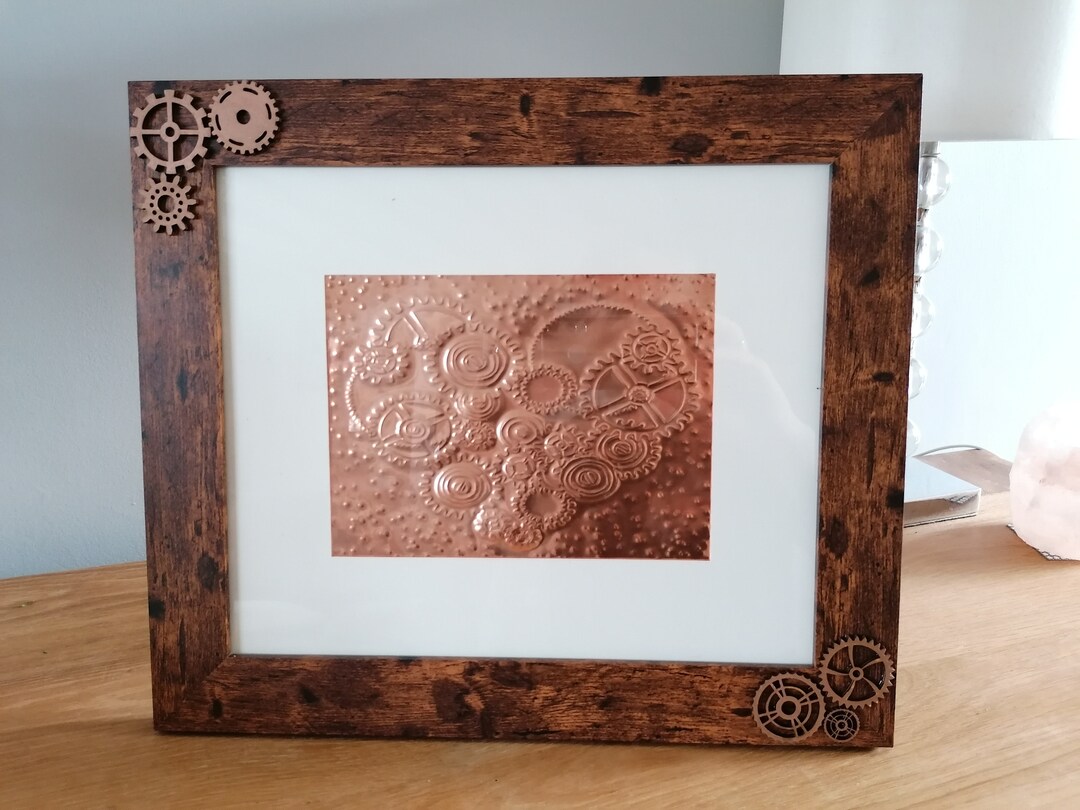 Embossed Steampunk Themed Copper Sheet Art Work - Handcrafted - Etsy UK