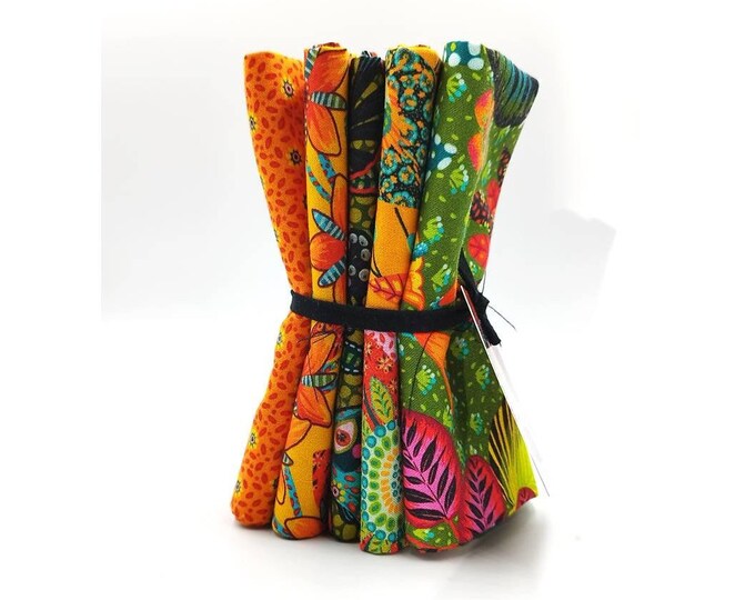 Fat Quarter Bundle-tropicalism- Pack of 5, Different Designs, Flowers ...