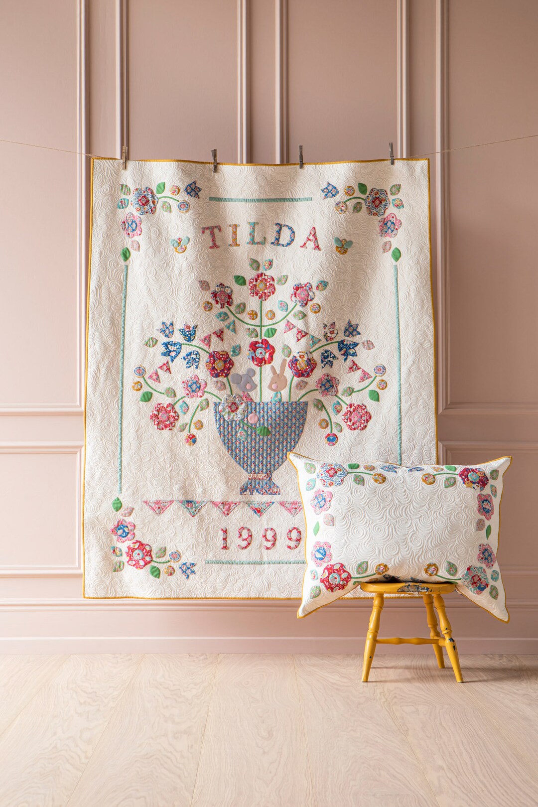 Tilda Jubilee Birthday Quilt Kit in Dove White- 53in X 66in Finished ...