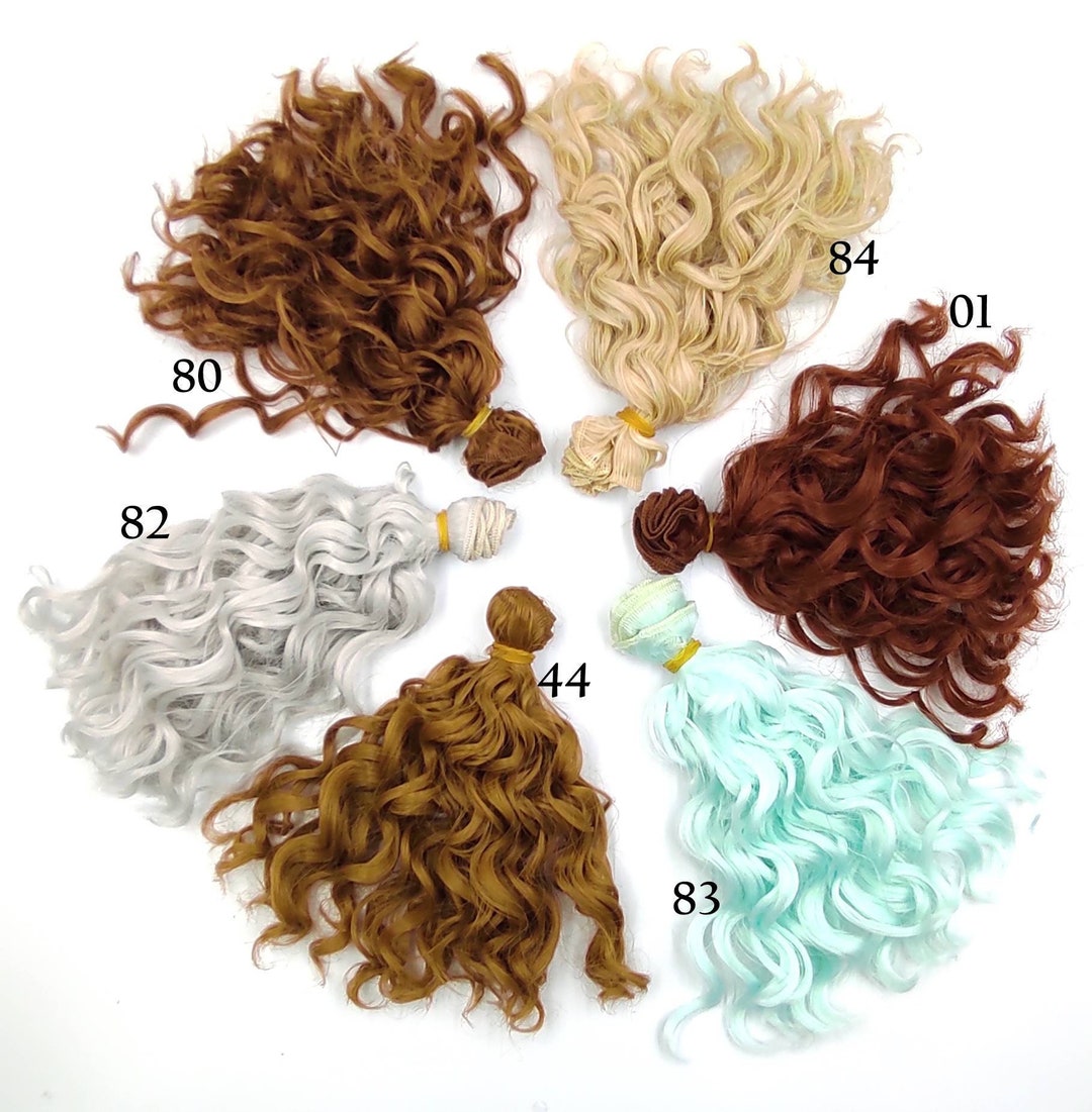 Curly Synthetic Doll Hair Weft to Create Doll Wigs- 15cm Length & 100cm ...
