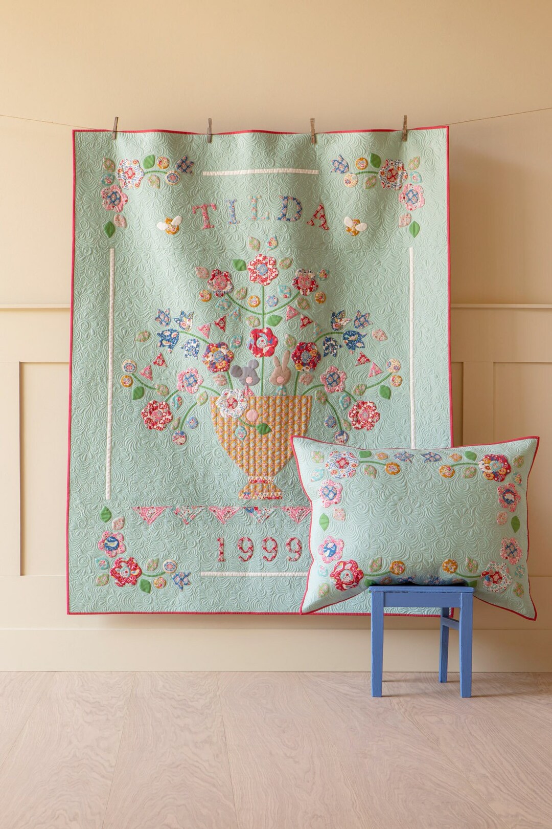 Tilda Jubilee Birthday Quilt Kit in Blue Sage- 53in X 66in Finished ...