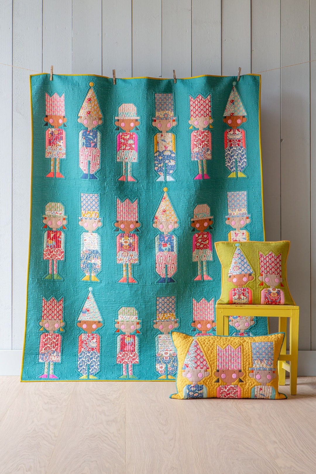 Tilda Jubilee Birthday Party Quilt Kit in Aqua- 58in X 73in Finished ...