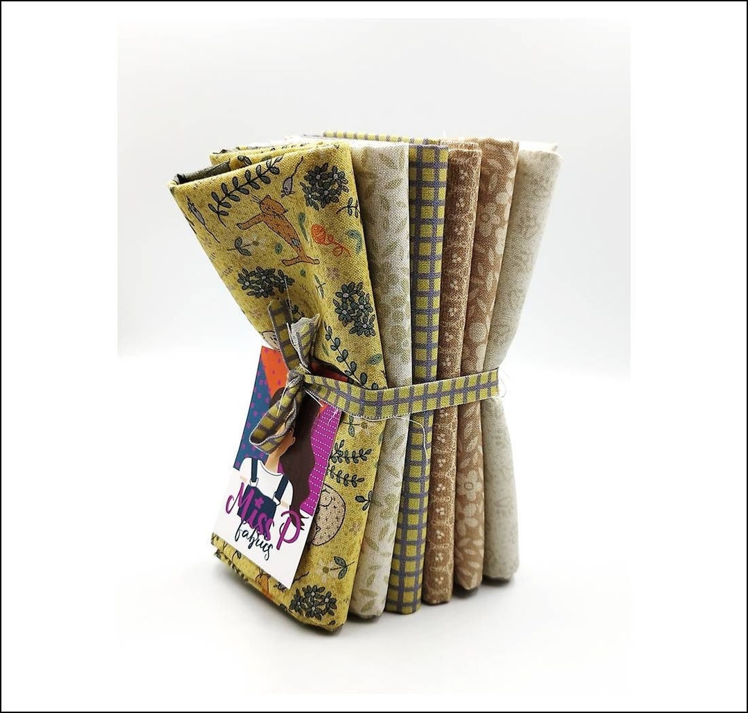 Lynette Anderson: Good Boy and Kitty - Fat Quarter Bundle of 6 Mustard ...