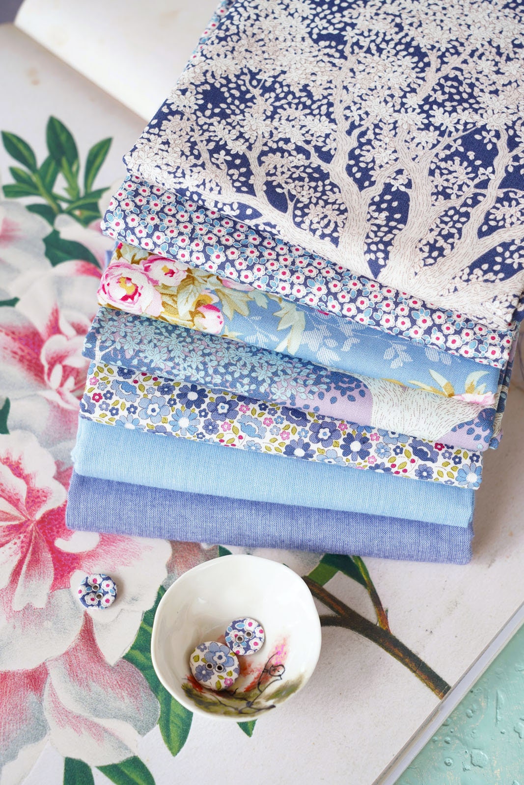 Tilda Woodland Collection Blue Fabrics by the Meter - Etsy UK