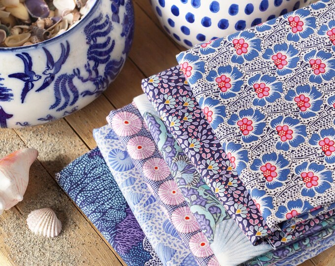 Tilda Cotton Beach Collection Ocean Fabrics by the Meter- Blue Tones - Etsy