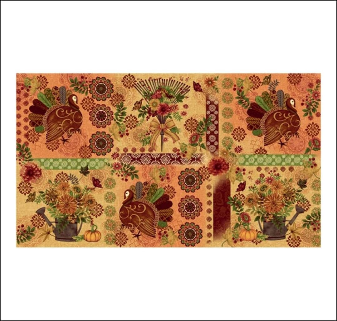 Fall/ Halloween Bundle of 7 Fat Quarters and 2 Panels Crafting Fabrics ...