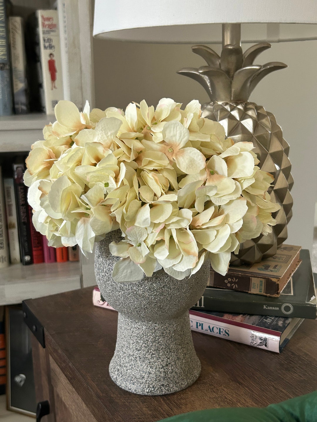 Glass Vase Hand Painted, Decorative Pebble Looking, Neutral Colored ...