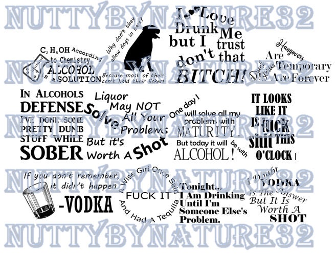 Drinking Decals Tequila Vodka Shot Drunk Hangover Liquor Dog Alcohol ...