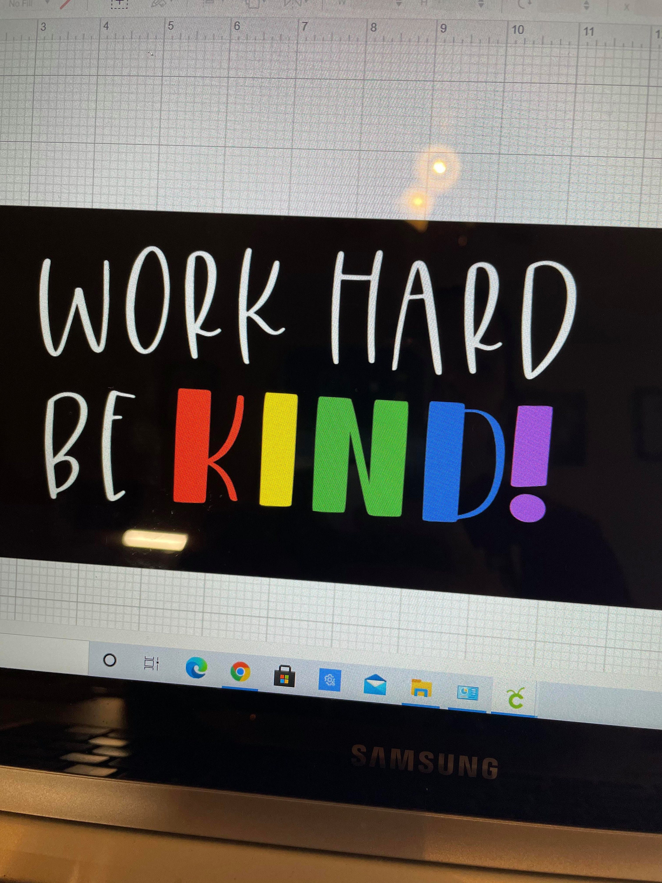 Work Hard Be Kind Motivational/car Decal - Etsy