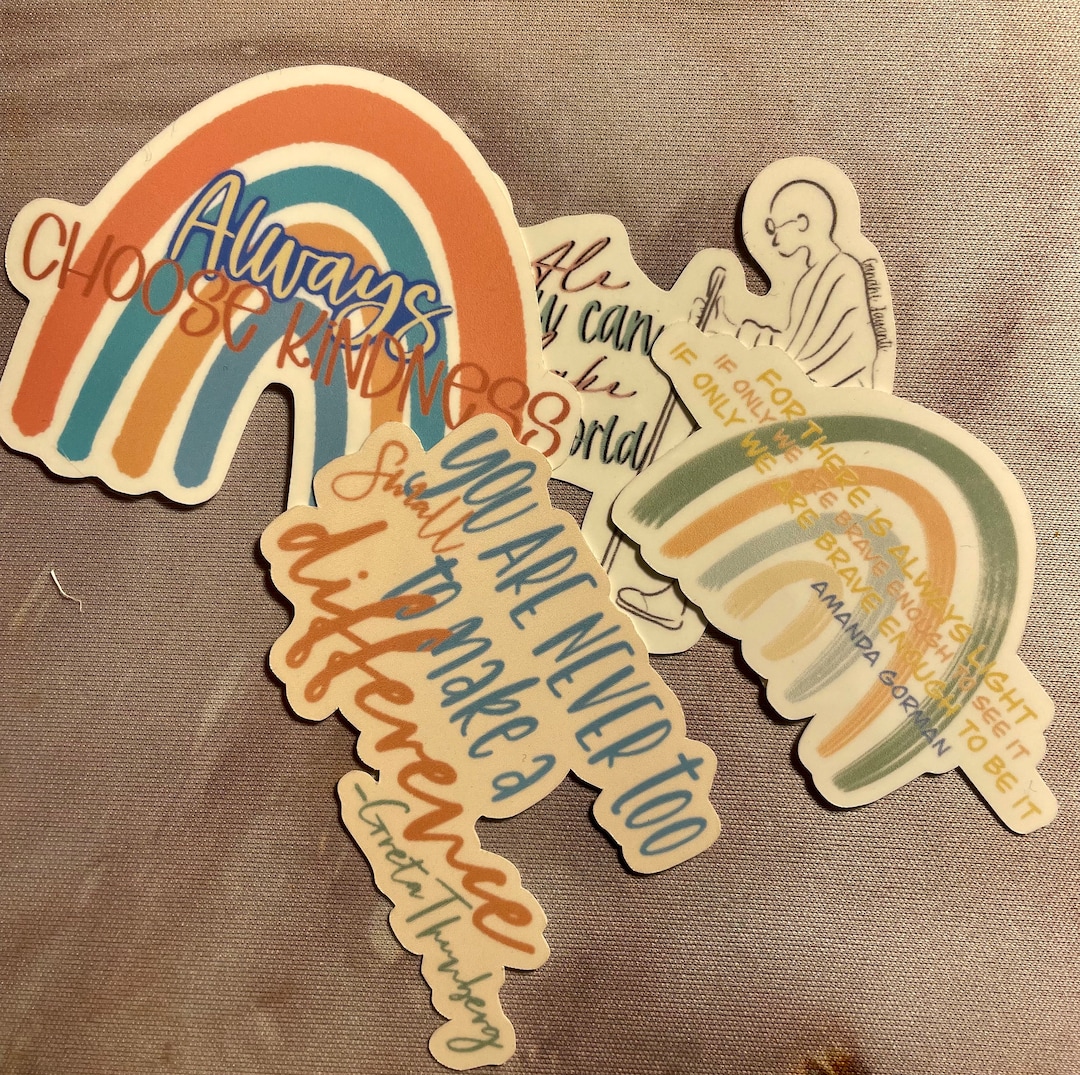 Kind Activism Sticker Pack | 4 Stickers | Rainbow Kind| Ghandi | Amanda ...