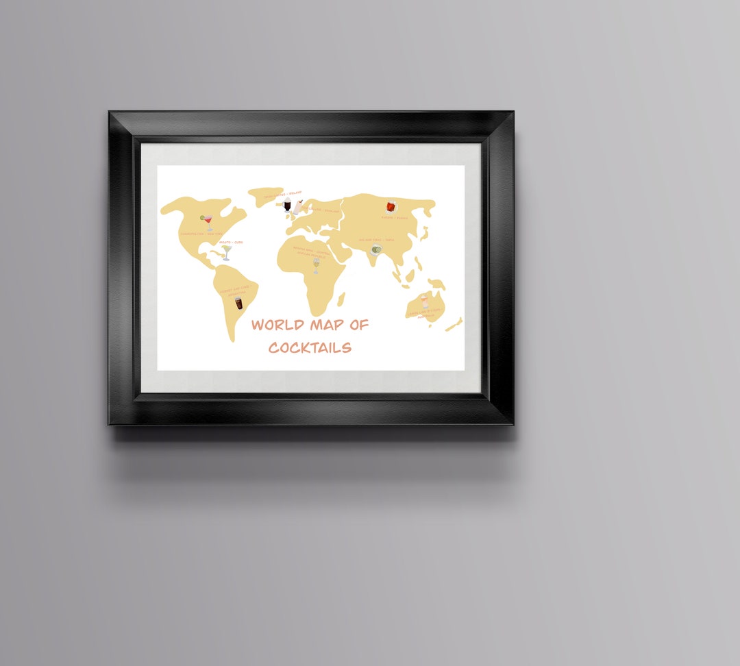 World Map of Cocktails Digital Download - Etsy