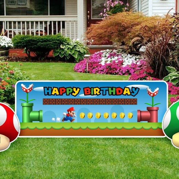 Super Mario Happy Birthday Sign - Etsy