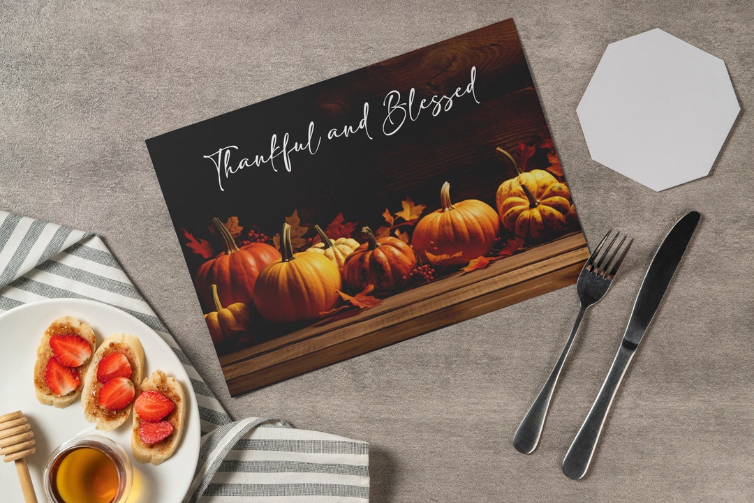 Thankful and Blessed Placemats. Perfect for a Thanksgiving - Etsy