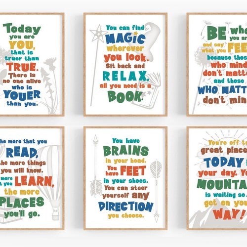 Dr Seuss Quote Prints Digital Download Dr Seuss Printables - Etsy