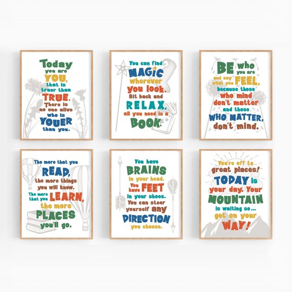 Prints Art & Collectibles Nursery Wall Art Teacher Gift Dr Seuss Quote ...