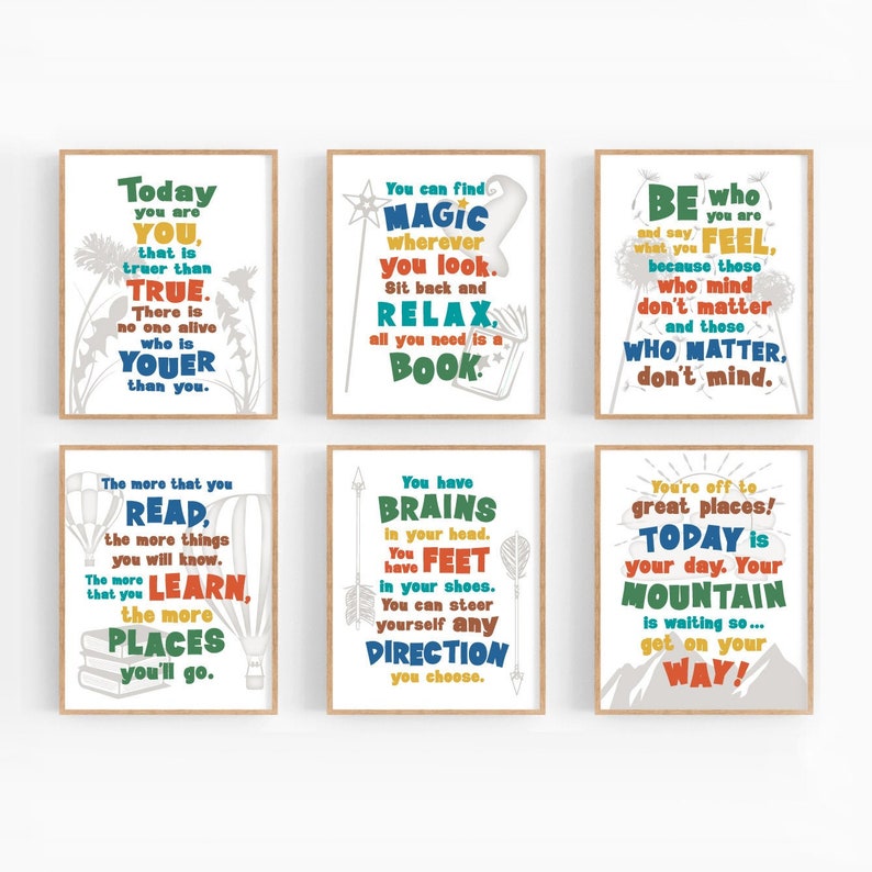 Dr Seuss Quote Prints Digital Download Dr Seuss Printables - Etsy