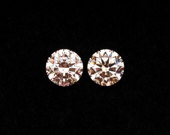 1.27 CT, 5.5 MM | Fancy Pink Diamond Pair | Round Brilliant Cut Diamond ...