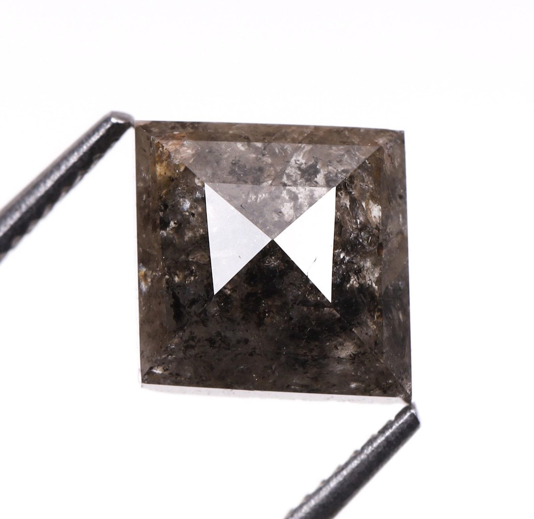 1.37 CT, 8.3 X 7.7 MM | Natural Loose Diamond | Salt and Pepper Diamond ...
