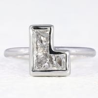 18K Gold Filled Chunky Initial Rings, Adjustable Initial Rings for ...