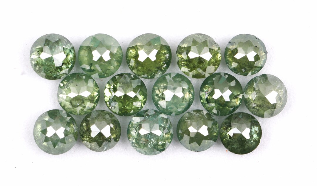 3.2 to 3.4 MM, Natural Green Diamond, Round Rose Cut Diamond, Natural ...