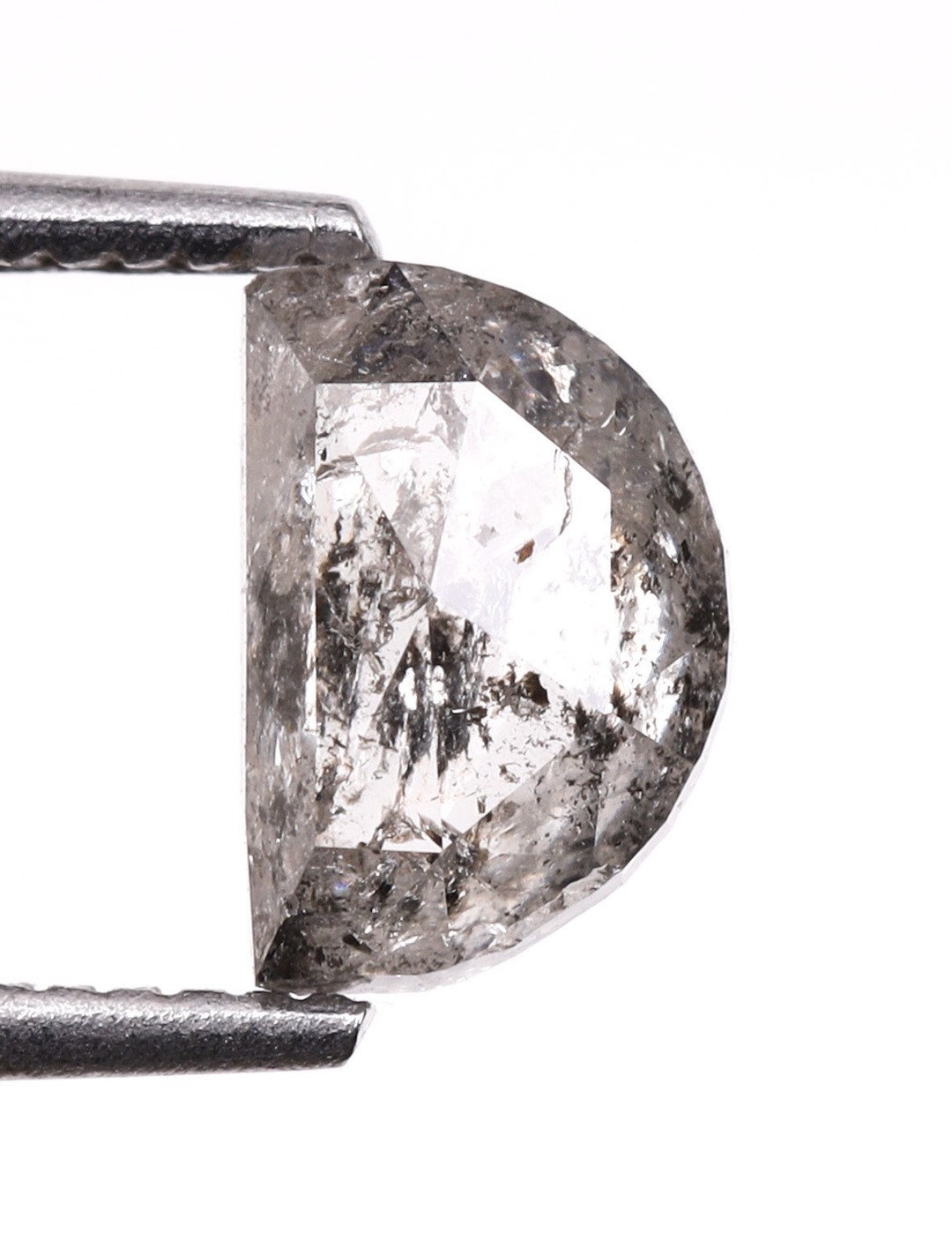 0.44 CT, 5.5 X 3.7 MM, Salt and Pepper Diamond, Crescent Cut Diamond ...