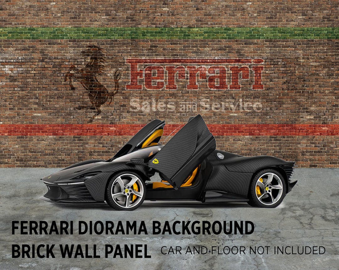 1:64 Scale Diorama Miniature Diecast Model Car Ferrari Background Wall ...
