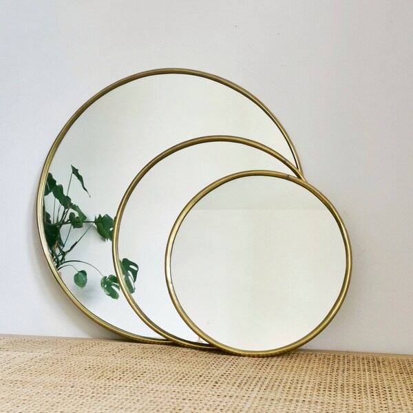 Brass Round Mirror - Etsy