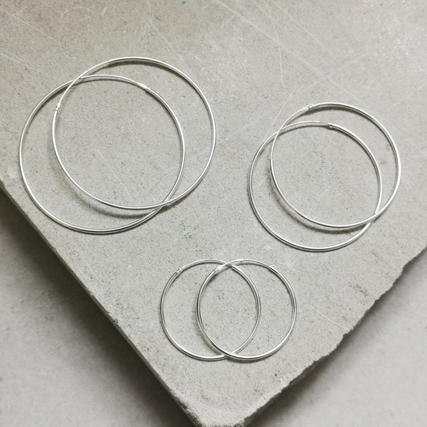 Silver Hoop Earrings - Etsy