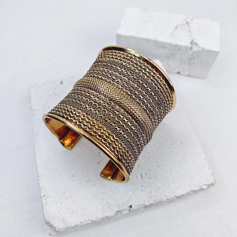 Antike messing armreif - Etsy.de