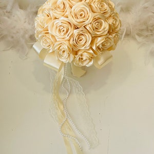Bridal Bouquet Satin Roses Infinity Rose Bouquet Wedding Bouquet - Etsy
